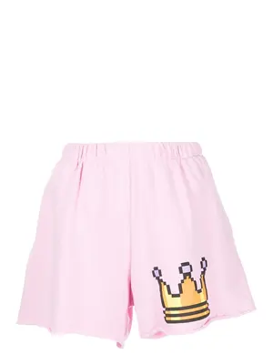 Natasha Zinko Graphic Print Shorts - Pink