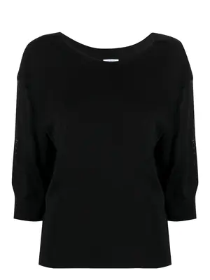 Malo Fine-knit Top - Black