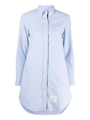 Thom Browne Rwb Trim Shirt Dress - Blue