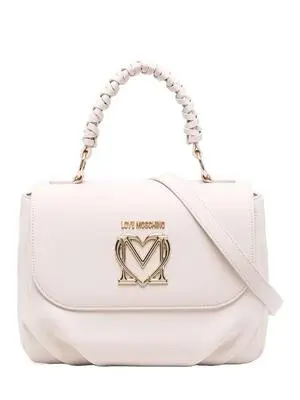 Moschino Heart Logo-plaque Tote Bag - Neutrals