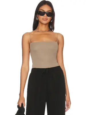 Enza Costa Essential Strappy Tank Olive Oil