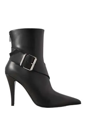 Alexander McQueen Buckled Leather Ankle Boots - Black