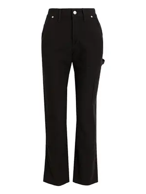 FRAME Le Slouch Straight-leg Cotton-canvas Pants - Black