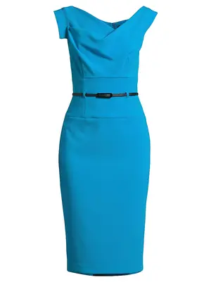 Black Halo Jackie O Sheath Dress Candy Blue