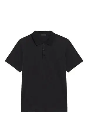Theory Bron Cotton Polo Shirt - Black
