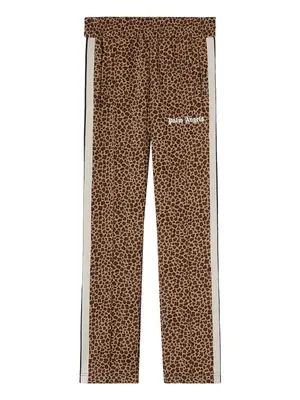 Palm Angels Leopard Print Jacquard Track Pants - Neutrals