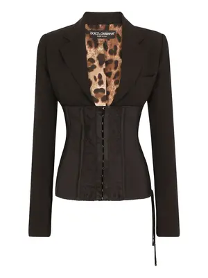 Dolce & Gabbana Lace-up Bustier Jacket - Black