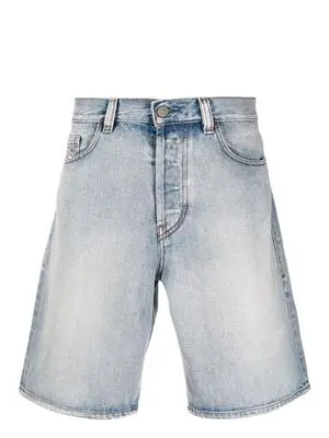 DIESEL® Diesel Wide-Leg Denim Skate Shorts Blue