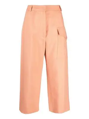 Stella McCartney Cropped Straight-leg Cotton Trousers - Orange