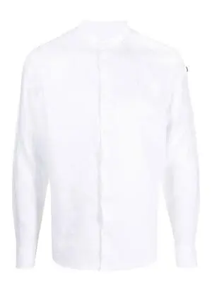 LOW BRAND Collarless Linen Shirt