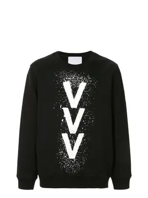 PORTS V Triple-v Print Relaxed Fit Sweatshirt - Black