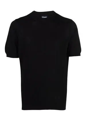 DRUMOHR Fine Knit Mock-neck T-shirt - Black