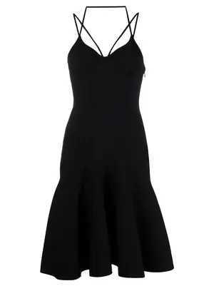 Alexander McQueen Fluted Mini Dress - Black