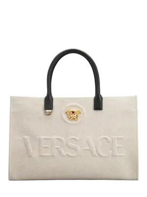 Versace La Medusa Logo Tote Bag - Black