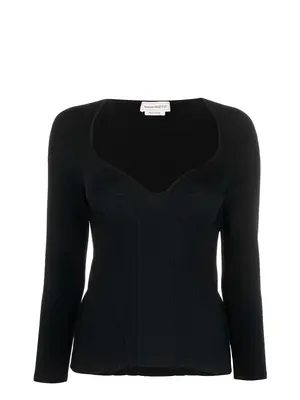 Alexander McQueen Inserted-bra Detail Top - Black