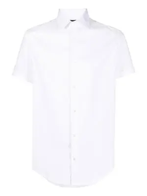 Emporio Armani Short-sleeved Poplin Shirt - White