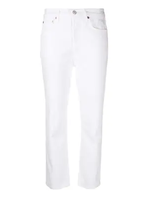 AGOLDE High-waist Cropped Jeans - White