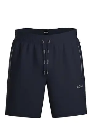 Hugo Boss Boss Mix & Match Cotton-stretch Logo Shorts - Dark Blue