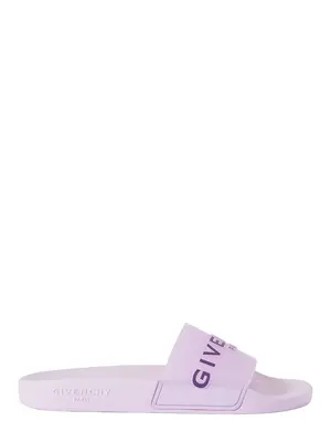 Givenchy Logo Rubber Slides Lilac