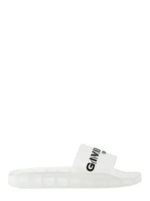 Givenchy Logo Rubber Slides Neutrals