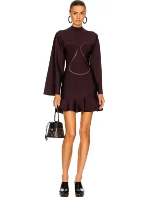 Alaïa Skater Dress - Aubergine