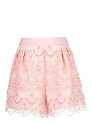 Shiatzy Chen Art Deco Lace Shorts - Pink