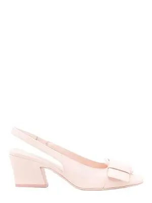 FERRAGAMO Bow-detail Leather Pumps - Neutrals