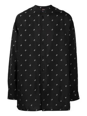 OAMC Bow-motif Band-collar Shirt - Black