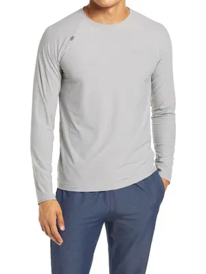 RHONE Reign Long Sleeve T-shirt - Light Gray Heather