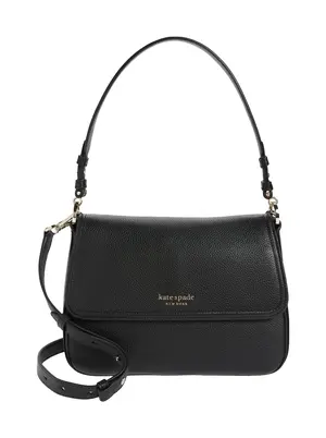 Kate Spade New York Hudson Pebble Leather Shoulder Bag - Black