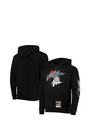 Mitchell & Ness Chicago Cubs Hyper Hoops Pullover Hoodie - Black