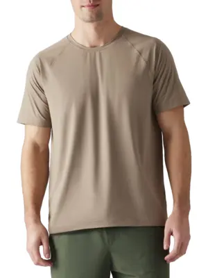 RHONE Rhone Reign Performance T-Shirt Timberwolf Brown