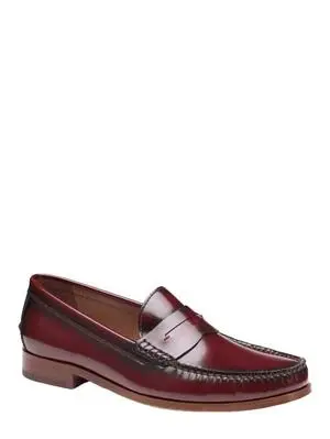 Johnston & Murphy Baldwin Penny Loafer - Bordeaux Brush Off Full Grain