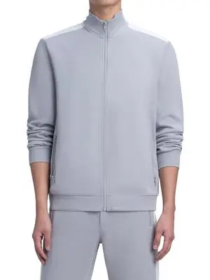 Bugatchi Comfort Cotton Blend Full Zip Sweatshirt - Platinum