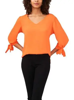 Chaus Chaus Tie Sleeve Blouse Orange