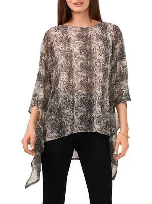 Chaus Overlay Mesh Cape - Silver/charcoal