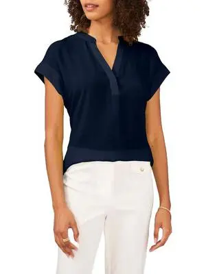 Chaus Chaus Split Neck Georgette Blouse Jbs Navy 418