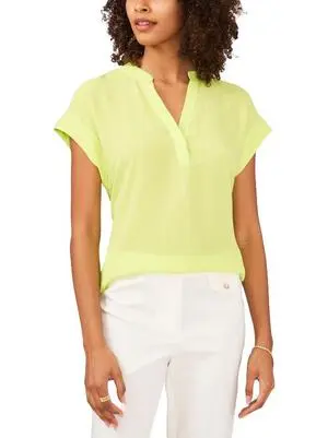 Chaus Chaus Split Neck Georgette Blouse Lime Green