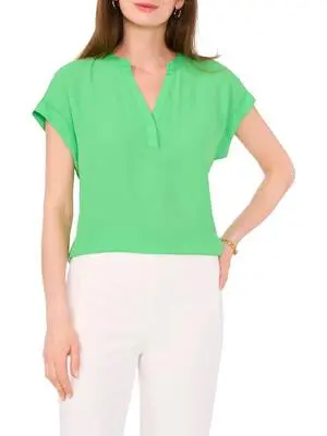 Chaus Chaus Split Neck Georgette Blouse Vibrant Green 359