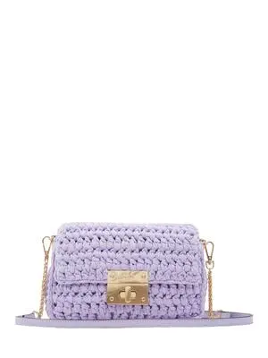 Aldo Crocheted Crossbody Bag Light Purple