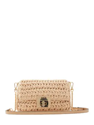 Aldo Crocheted Crossbody Bag Other Beige