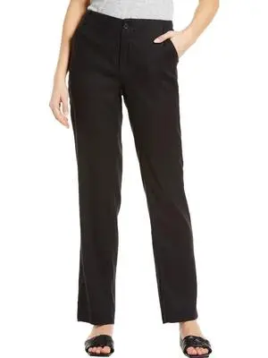 NYDJ Marilyn Linen Blend Trousers - Black