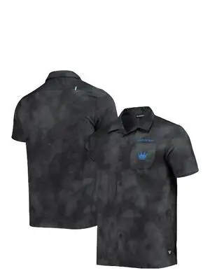 THE WILD COLLECTIVE Charlotte Fc Abstract Cloud Button-up Shirt - Black