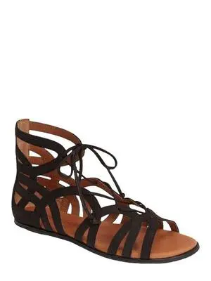 Gentle Souls Cage Lace-up Sandal - Black