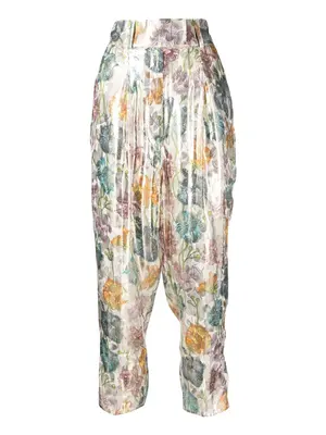 HAYLEY MENZIES Shimmering Bonita Silk Jacquard Trousers - Multicolour