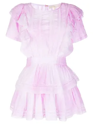LoveShackFancy Ruffle-panel Dress - Pink