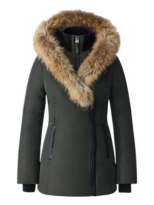 Mackage Adali Down Coat With Fur Collar Army