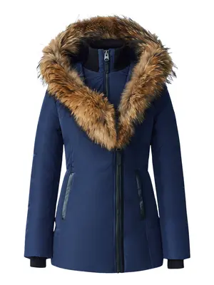 Mackage Adali Down Coat With Fur Collar Navy