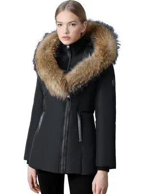 Mackage Adali Down Coat With Fur Collar - Wine