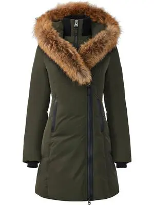 Mackage KAY-F Fitted Down Coat With Natural Fur Collar Army